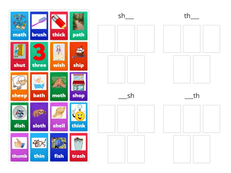 sh & th Sorting Game - Group sort