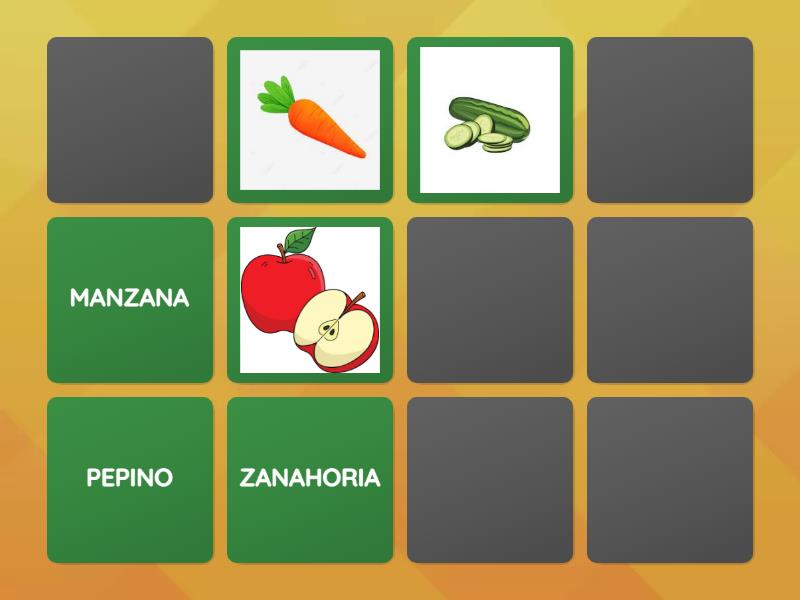 ENCUENTRA LA PEREJA DE LAS FRUTAS Y VERDURAS - Matching pairs