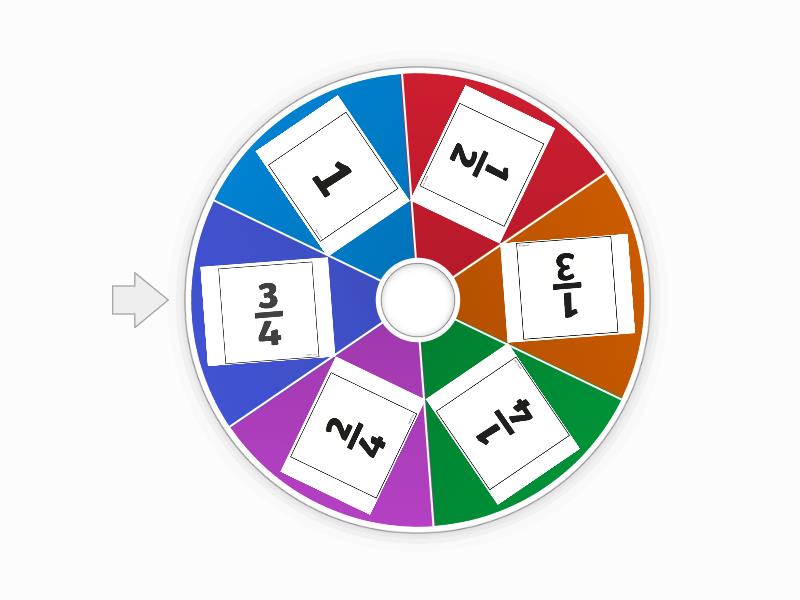 Fraction Spinner for Bingo - Spin the wheel