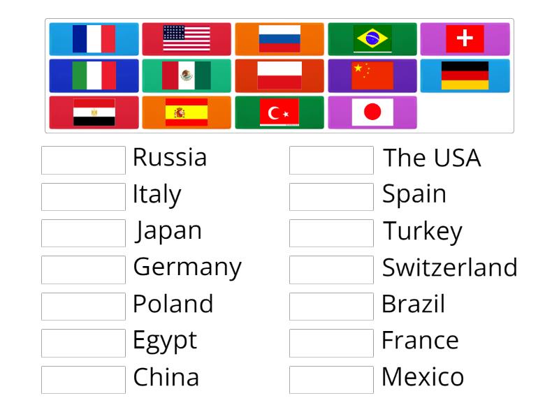 Flags - match country - Match up
