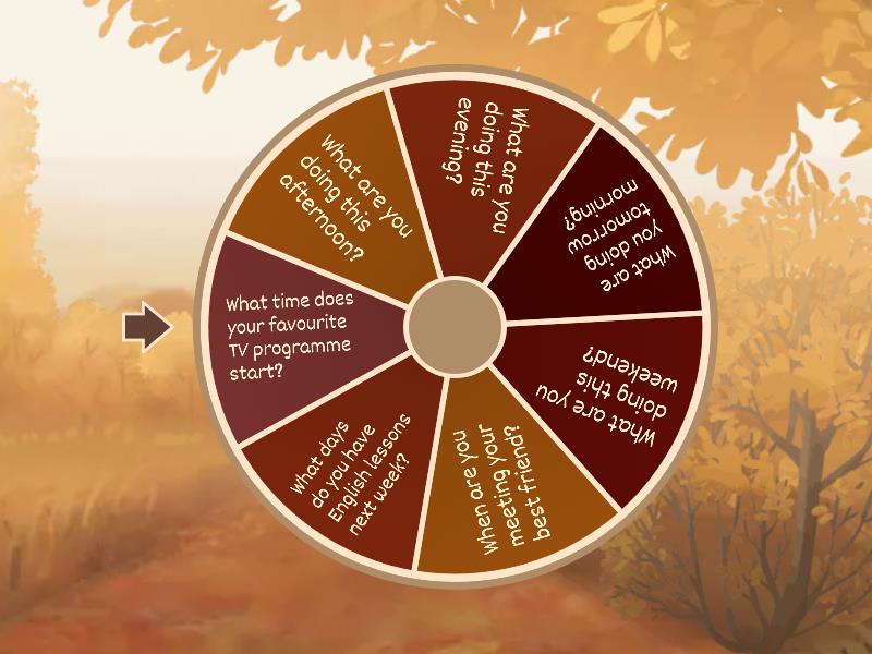 Present Continuous and Present Simple for future - Spin the wheel