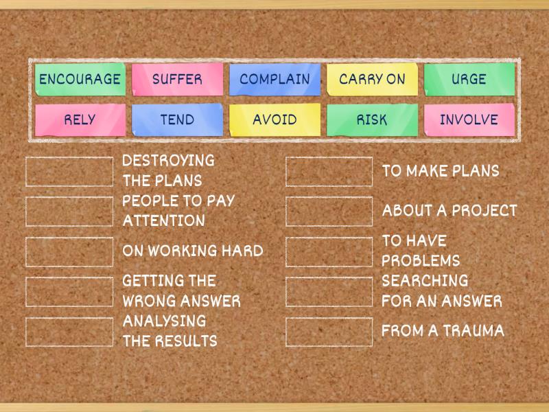 VERB PATTERNS UNIT 6B - Match up