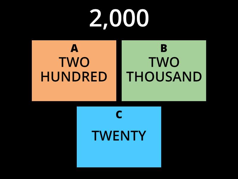 MORE BIG NUMBERS 2 - Quiz