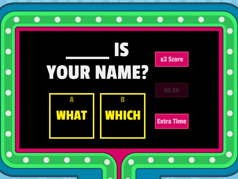 QUESTIONS WITH "WH WORDS" - Gameshow quiz