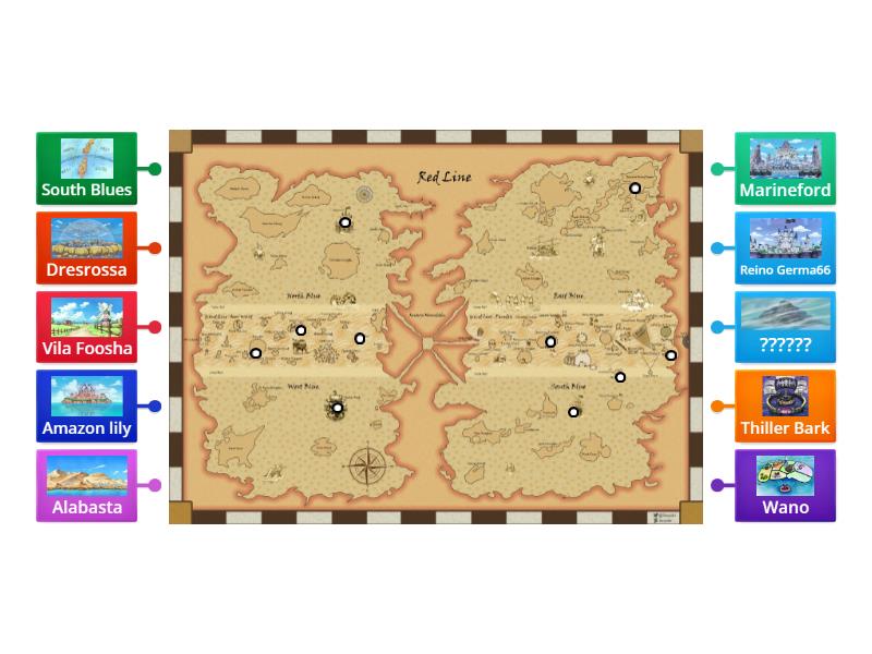 Mapa de One piece - Labelled diagram