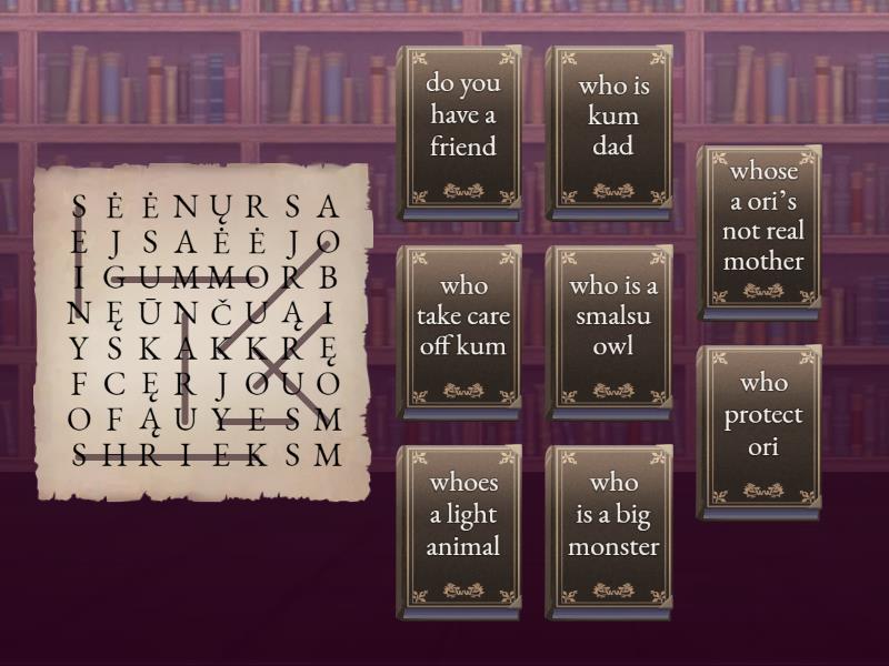 Ori and The blind forest - Wordsearch