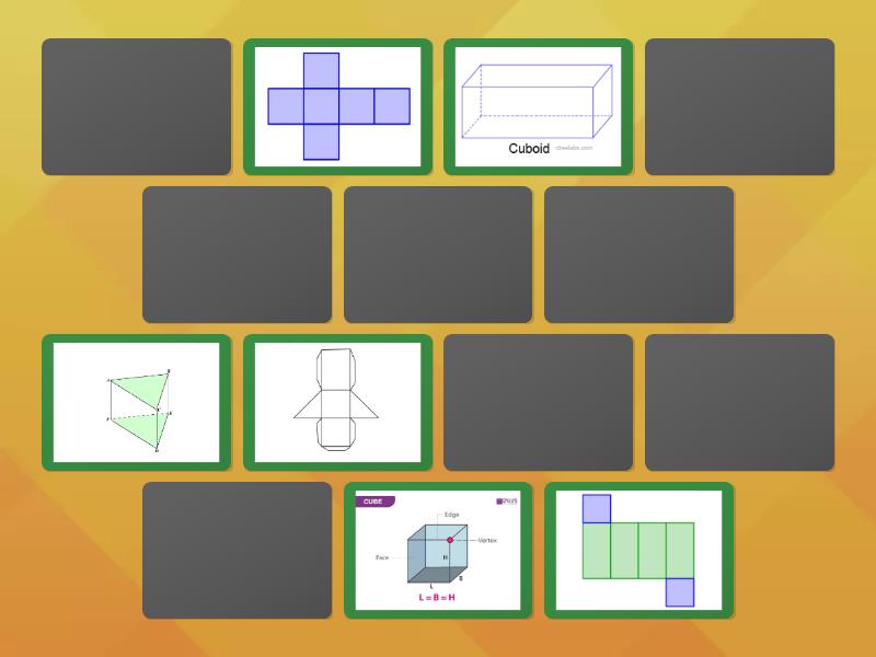 Nets of Solids Activity - Matching pairs