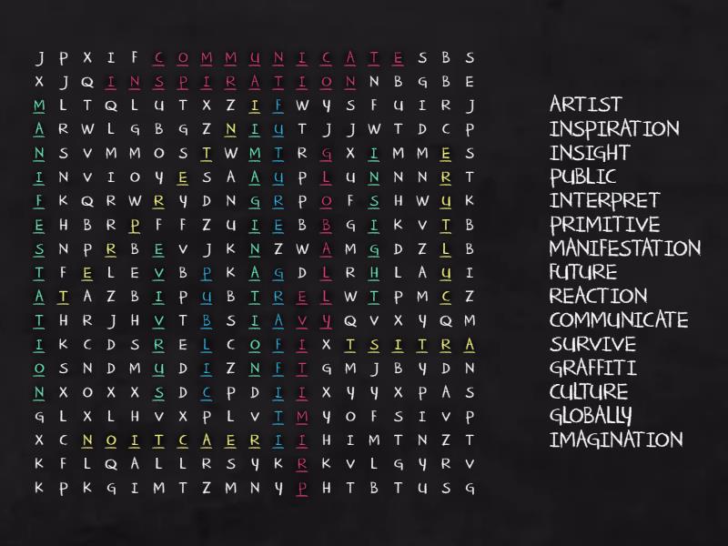 ART & GRAFFITI - Wordsearch