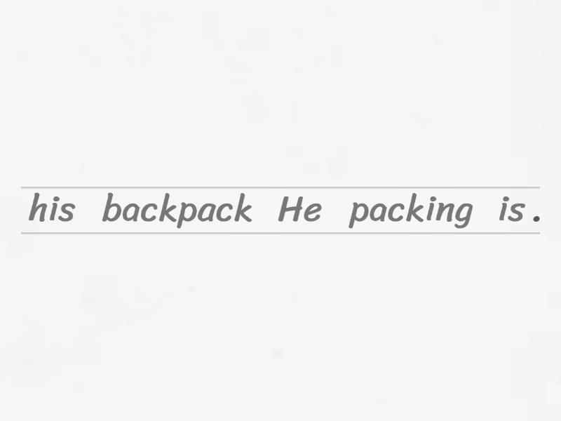 Sample sentence 3a - Unjumble