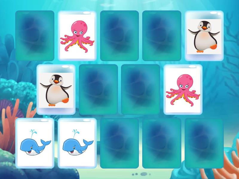 Sea Animals - Memory Game - Matching pairs