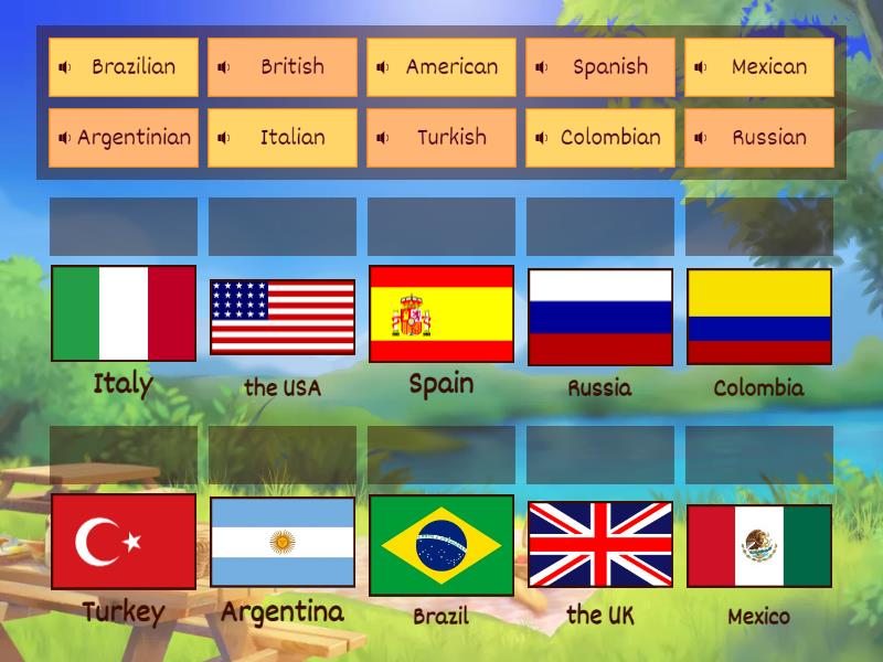 Countries and nationalities - Match up