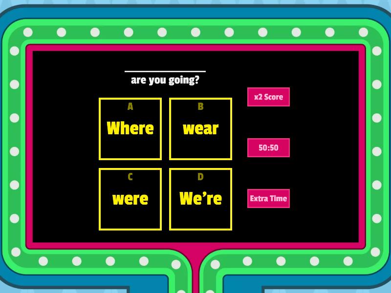 Often confused words - Gameshow quiz