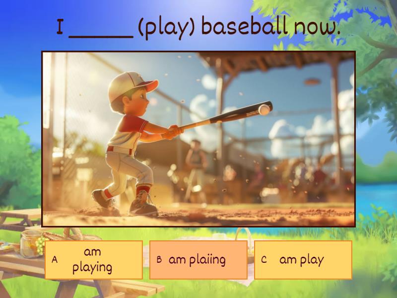 Movers. Learn and play - 2. Present Continuous (mix) - Quiz