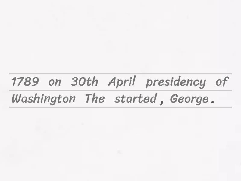 Presidents - Unjumble