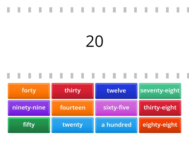 Numbers10-100 - Find the match