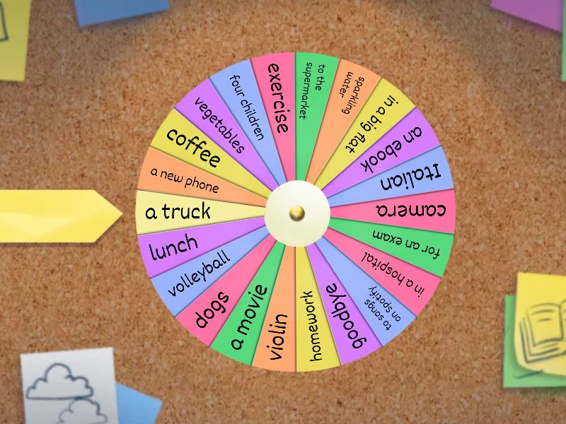 3A- English File - Elementary - Verb phrases - Spin the wheel