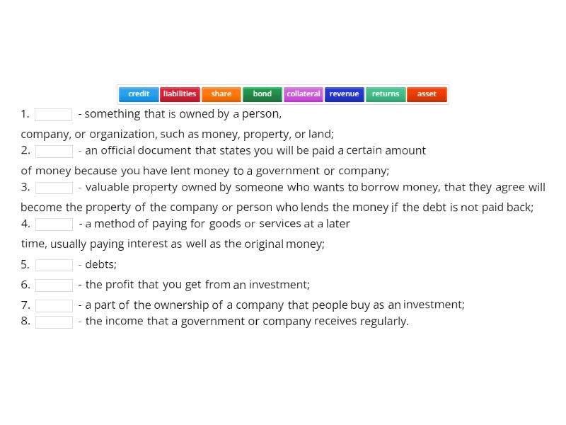 Finance - Complete the sentence