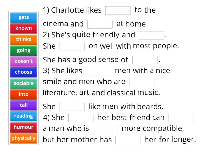 Charlotte - Complete the sentence