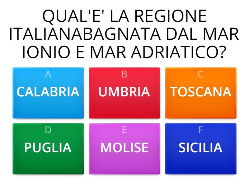 LE REGIONI ITALIANE - Quiz