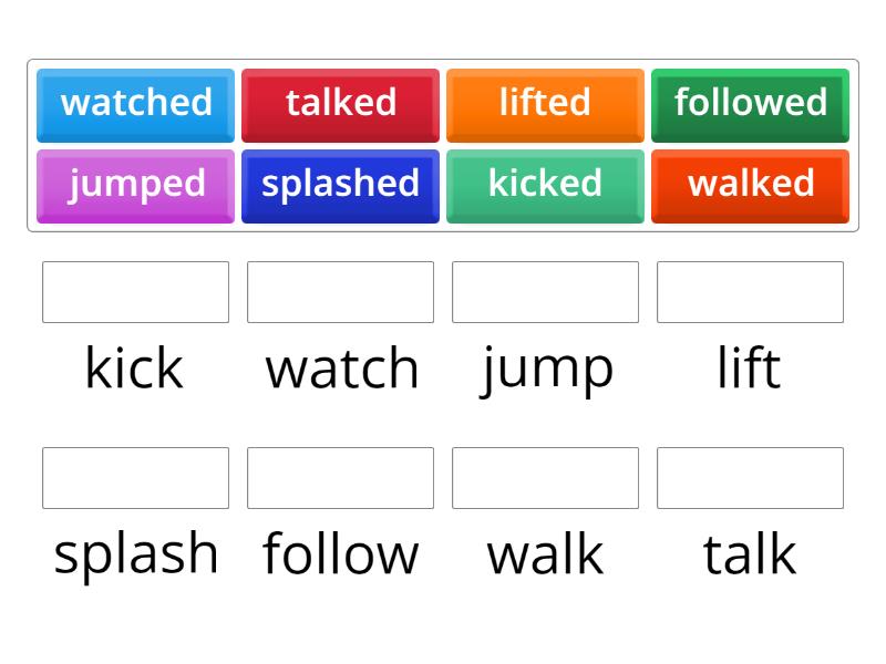 Match the correct 'ed' word - Match up