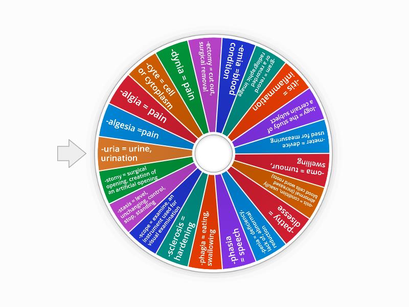 suffixes - Spin the wheel