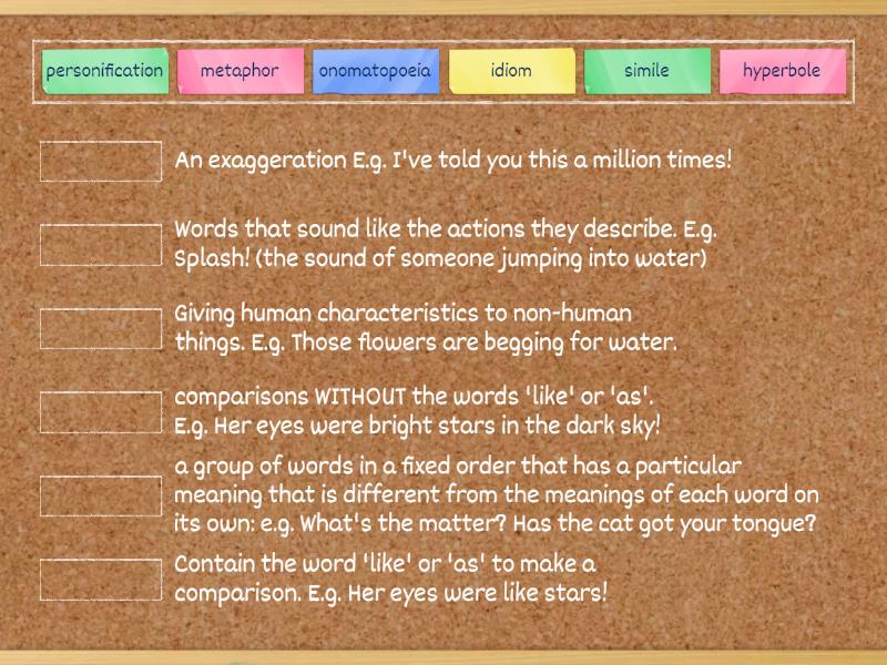 Figurative language - Match up