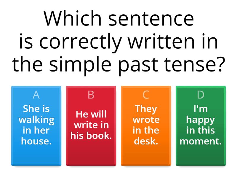 Quiz of simple grammar tenses. - Cuestionario