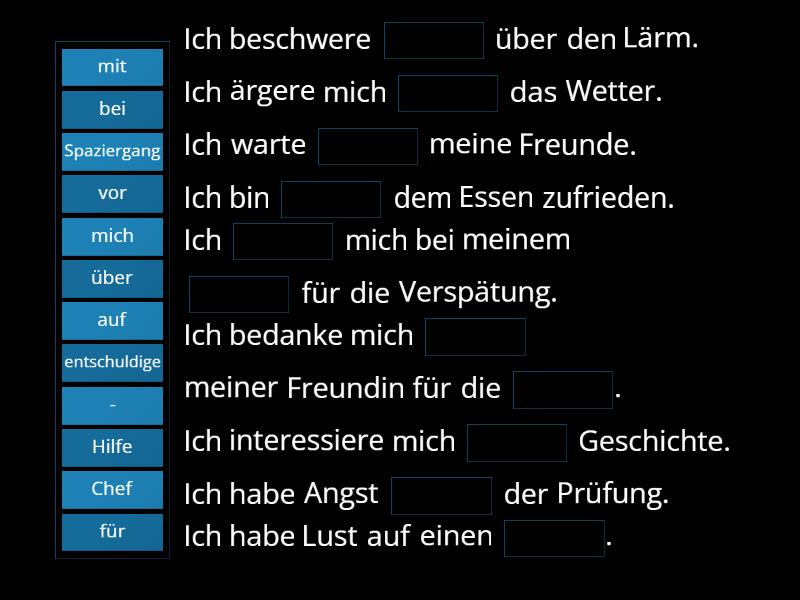 Reflexiv-Verben - Complete the sentence