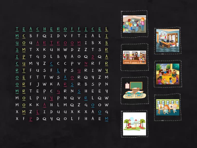 places at school - Wordsearch