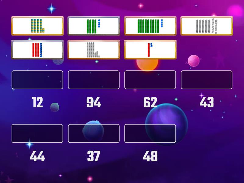 Representacion de números con bloques - Match up