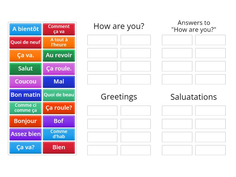 How are you questions and answers - Group sort