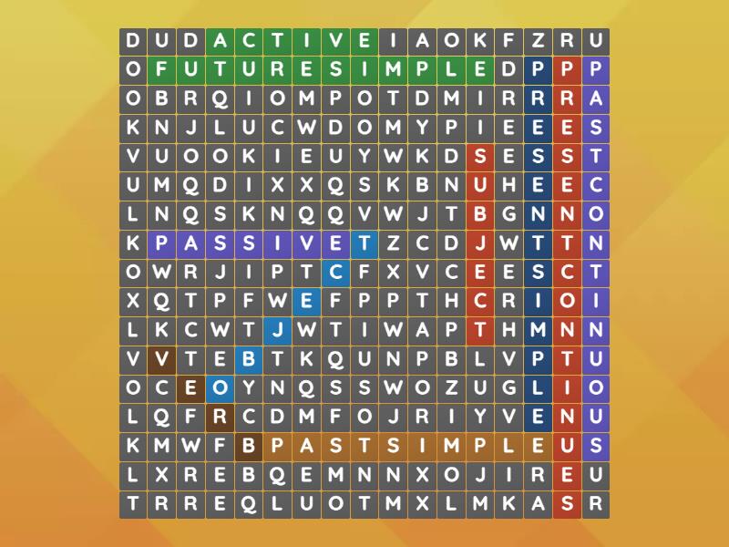 Passive active - Wordsearch