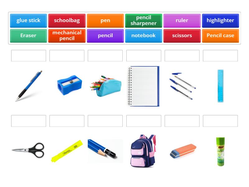 Matching up - School Objects - Match up
