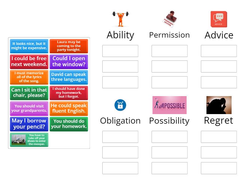 EF Unit 7: Modal Verbs - Group sort