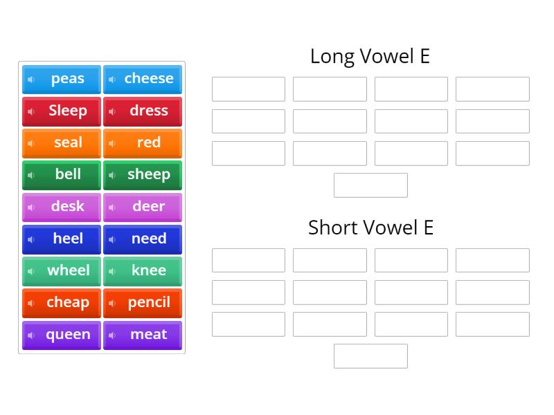 short long vowel E - Group sort