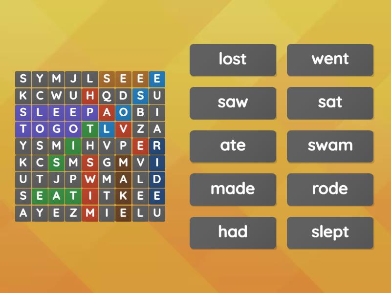 a1.4+ Irregular verbs past simple - Wordsearch