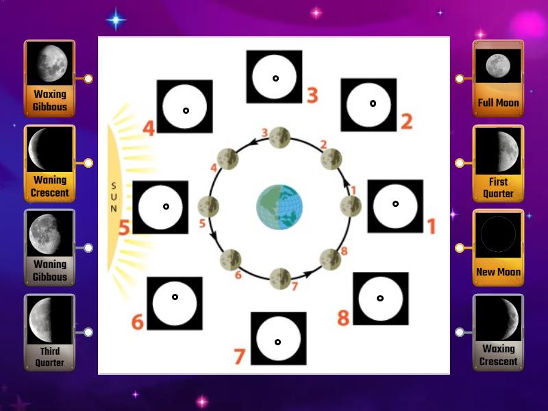 Moon Phases - Labelled diagram