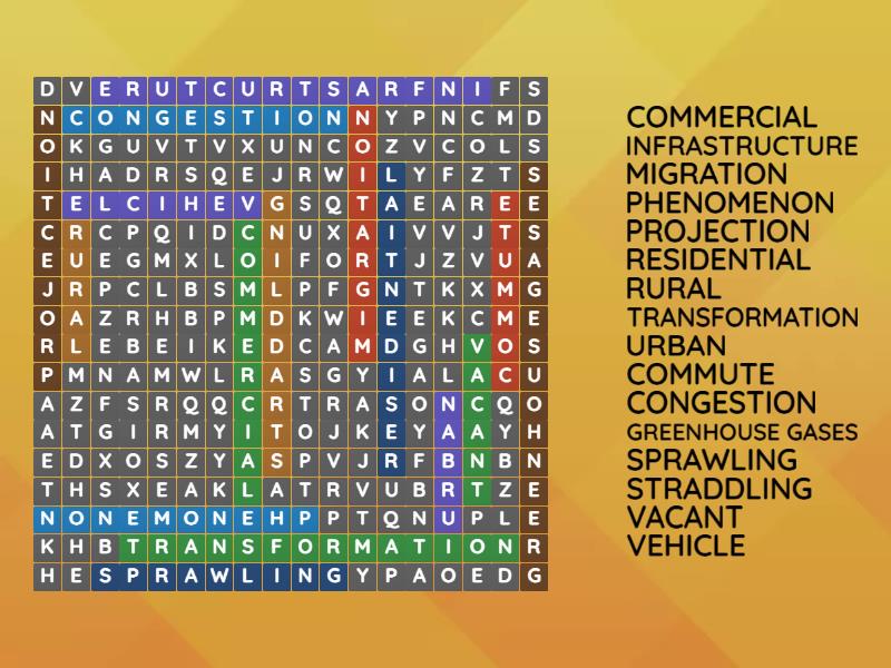 Word Search: Urban Living - Wordsearch