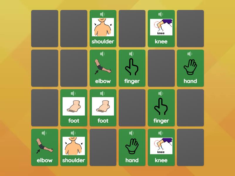 Body Parts Matching Game - Matching pairs