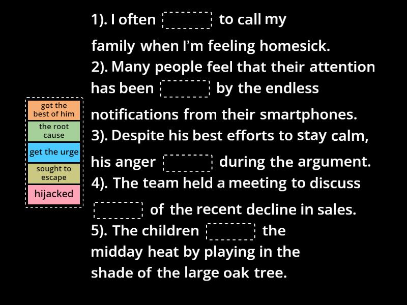 VB lessons The Art of Doing expressions homework - Complete the sentence