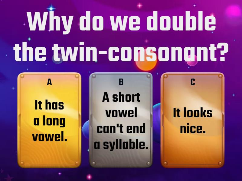 S3 8b: Twin-Consonant - Quiz