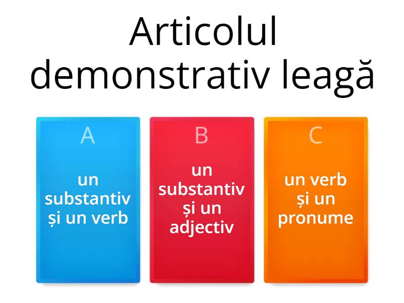 Articolul demonstrativ - Chestionar