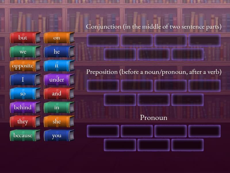 Oрtimise A2 Conjunction/preposition/pronoun - Group sort