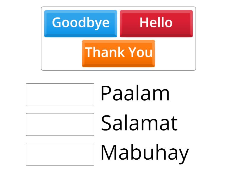 English-Filipino - Match up