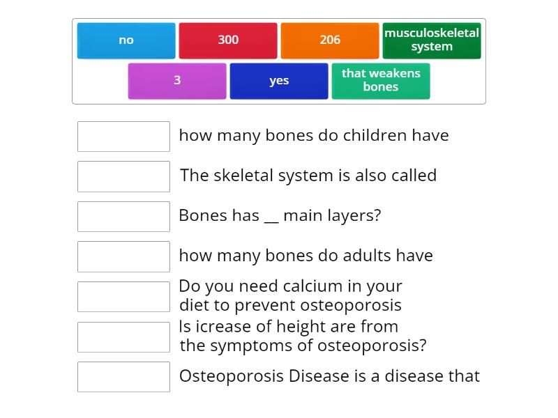 SKELETAL SYSTEM. - Match up