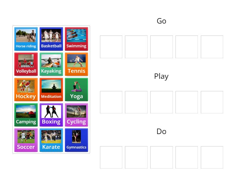 Collocations with go, do and play - Group sort