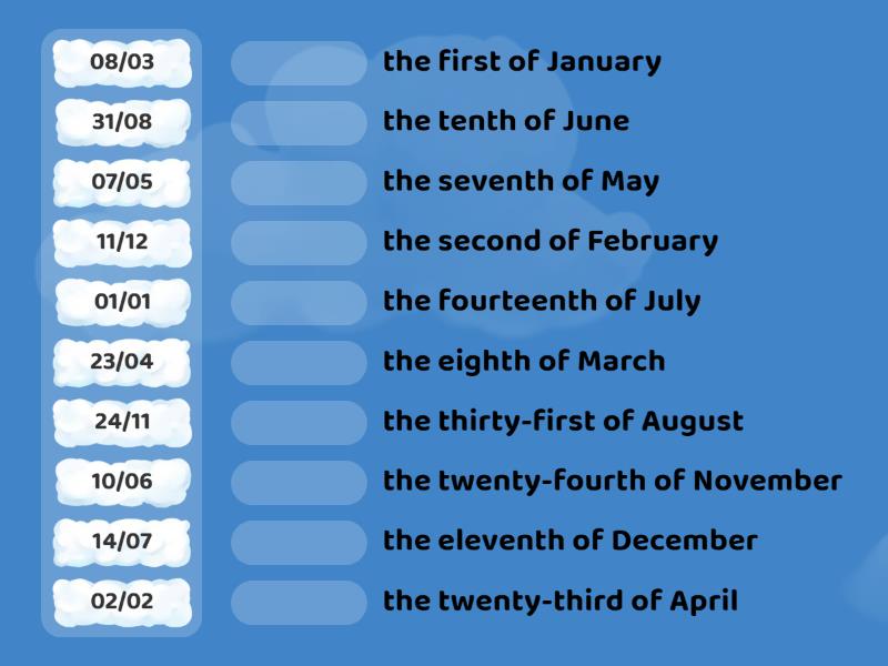 Dates - Match up