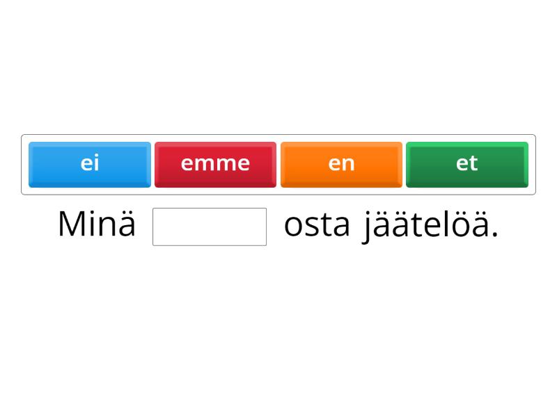 Negatiivinen lause - Puuttuvat sanat