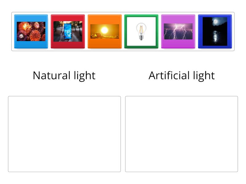 natural and artificial lights - Categorize