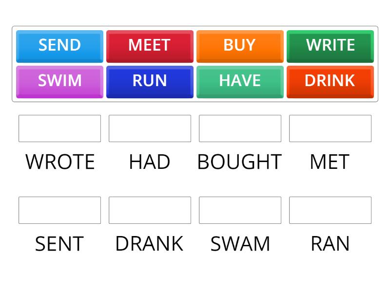 Irregular Verbs A1 A2 Level Match Up